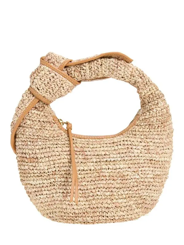 Poolside The Josie Raffia Knot Bag - Mixed Natural