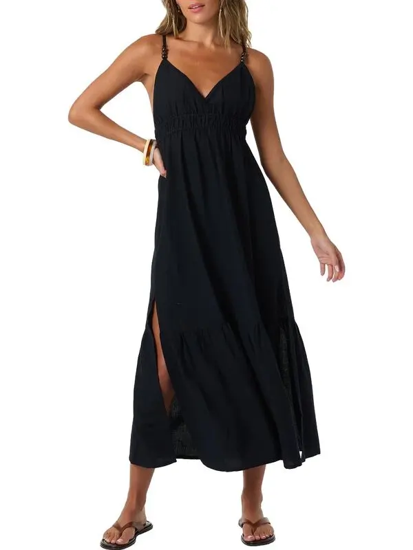 O'Neill Julez Sundress With Embellished Straps And Slit - Black