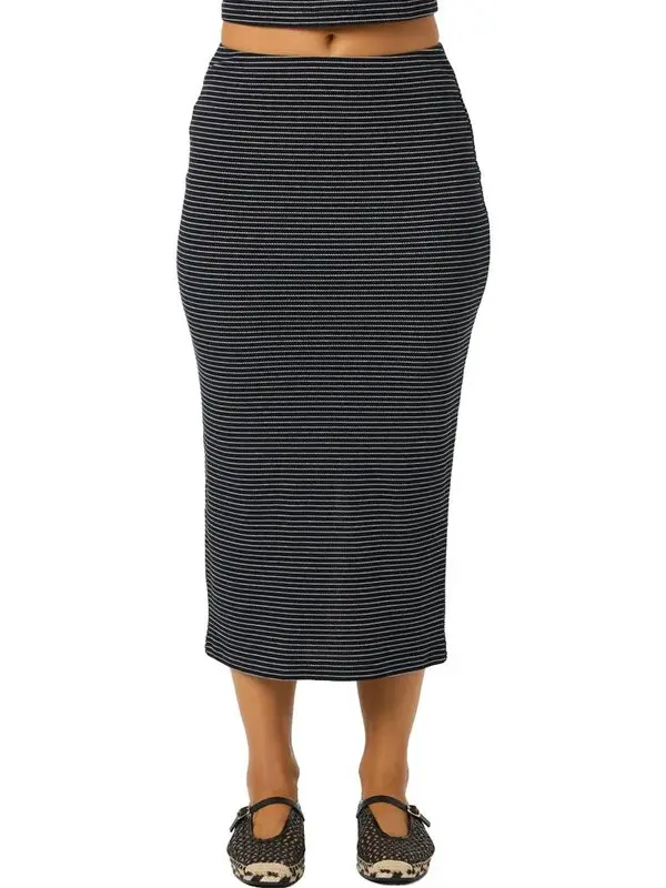 O'Neill Kavali Stripe Midi Skirt - Black