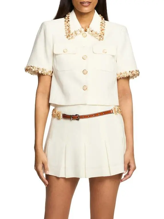 Cinq À Sept Aanya Sunflare Embellished Jacket - Ivory/champagne