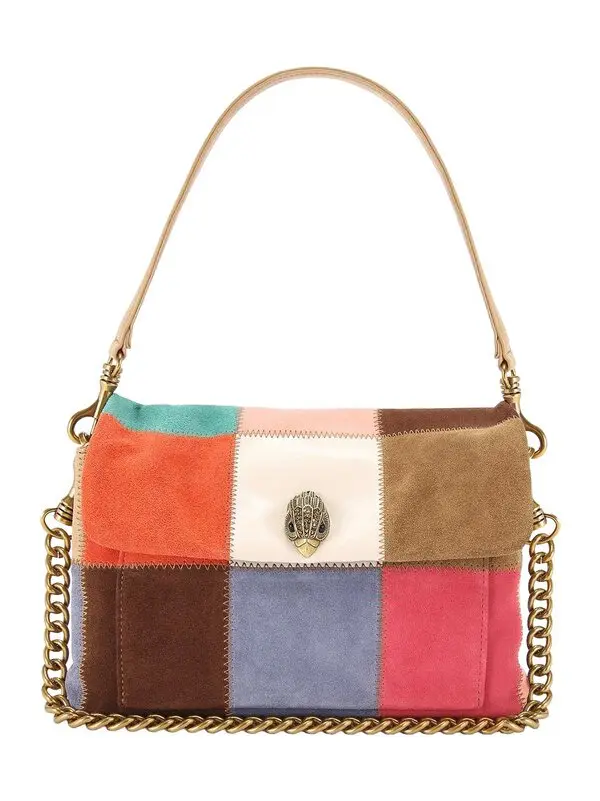 Kurt Geiger Celia Shoulder Bag With Embellished Eagle Head Clasp - Brown Multi
