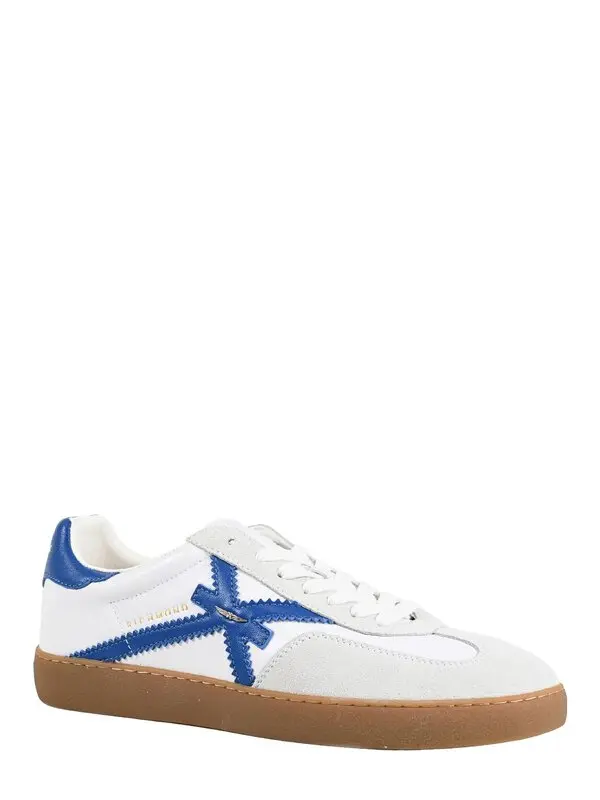 John Richmond Low Top Leather Sneakers - White/bluette