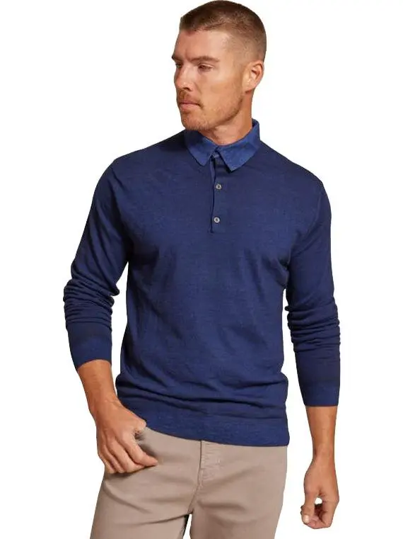 RYE 51 The Harrison Long Sleeve Polo - Navy