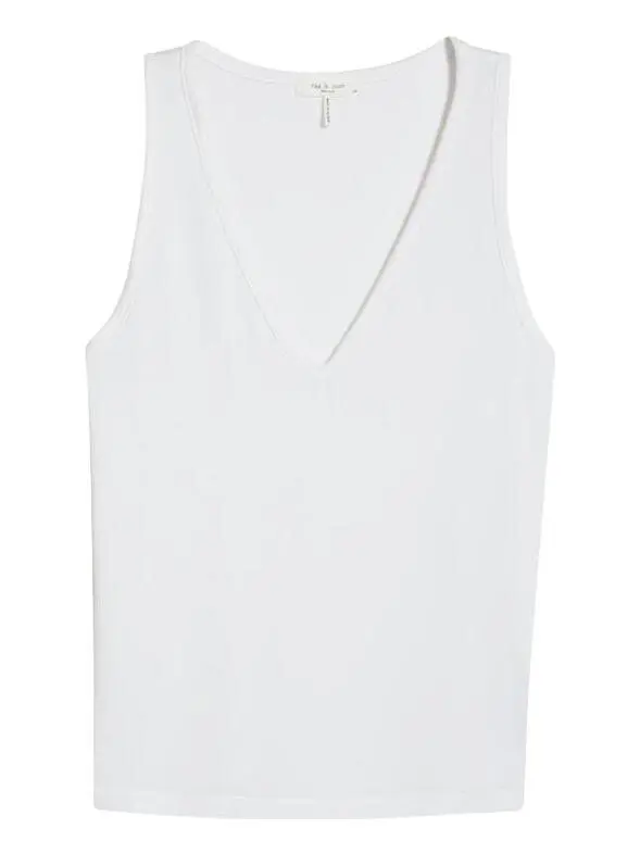 Rag & Bone The Knit V-neck Tank - White