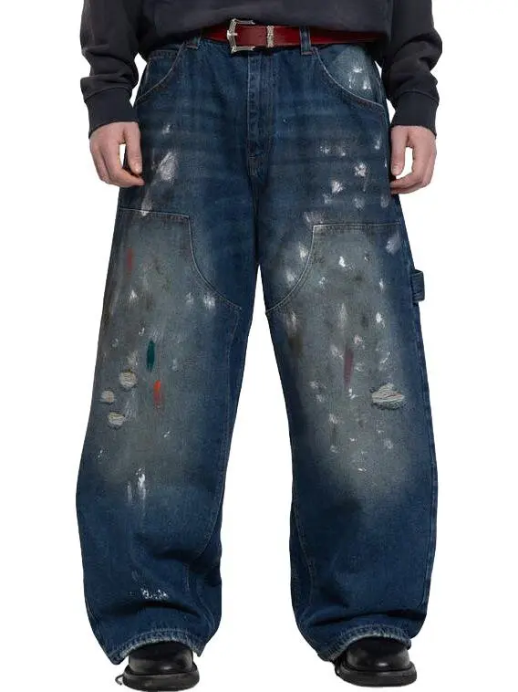 JADED LONDON Cinch Painter Baggy Jeans - Blue