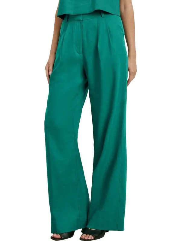 FAVORITE DAUGHTER The Favorite Pant Pleated Wide Leg Trousers - Emerald