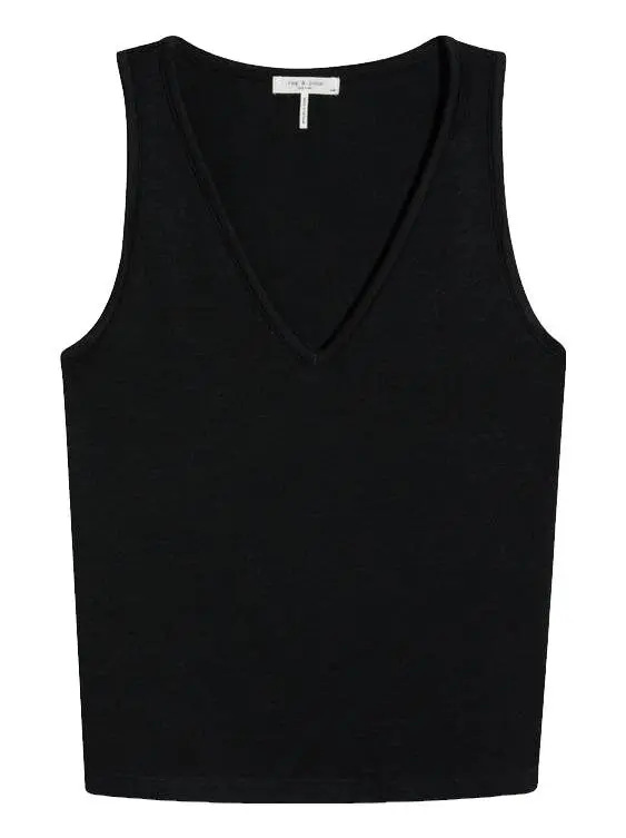 Rag & Bone The Knit V-neck Tank - Black