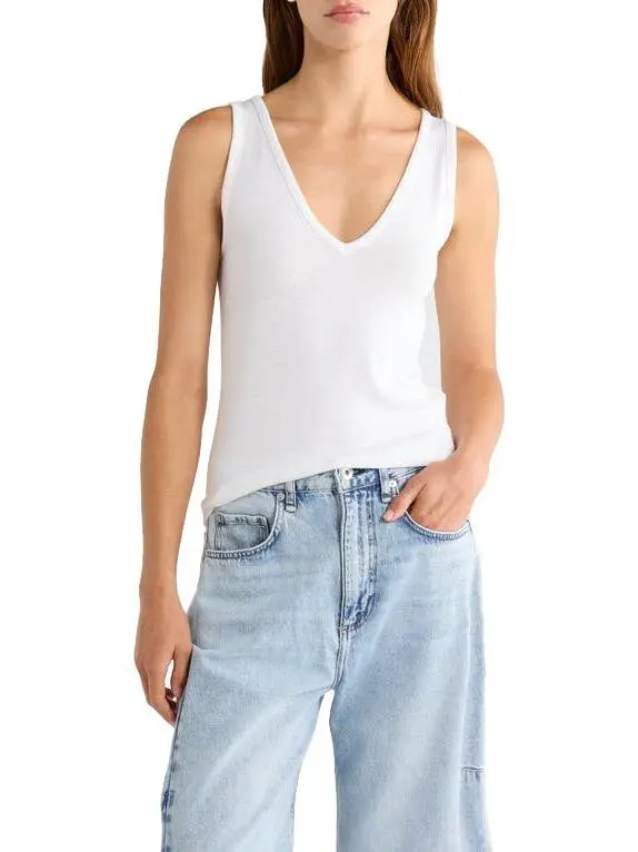 Rag & Bone The Knit V-neck Tank - White