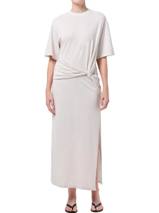 AGOLDE Zanna Twisted Maxi Dress - Bone Lt Sandy Wht