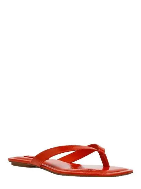 Steve Madden Trella Flip Flop - Red Orange Patent