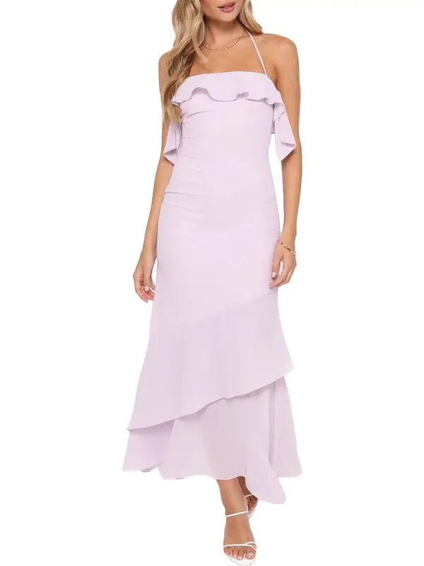 PETAL & PUP Illuka Ruffle Maxi Dress - Lilac