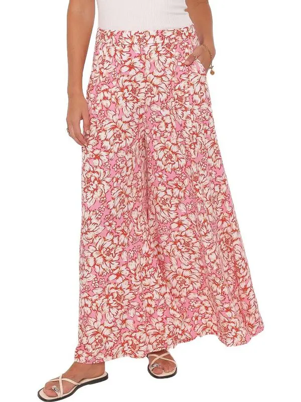PETAL & PUP Floral Print Wide Leg Pants - Pink Floral