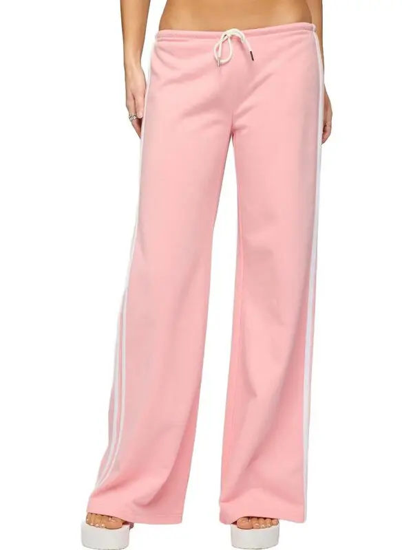 EDIKTED Cammile Contrast Stripe Sweatpants - Light-pink