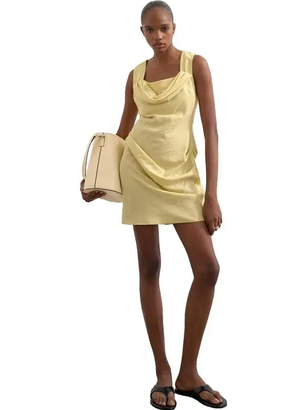 Topshop Sleeveless Drape Mini Dress - Lgreen
