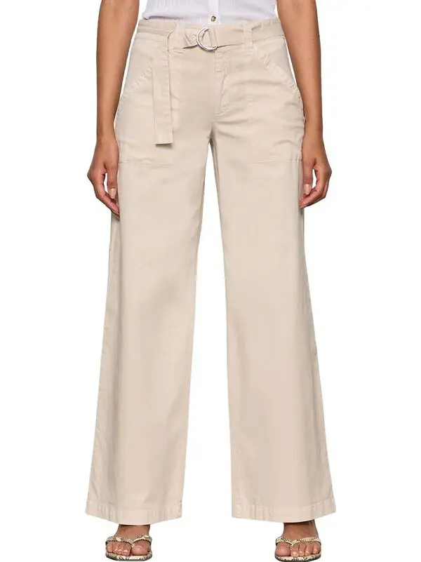 Sanctuary Belted Wide-leg Pants - Summer Sand White