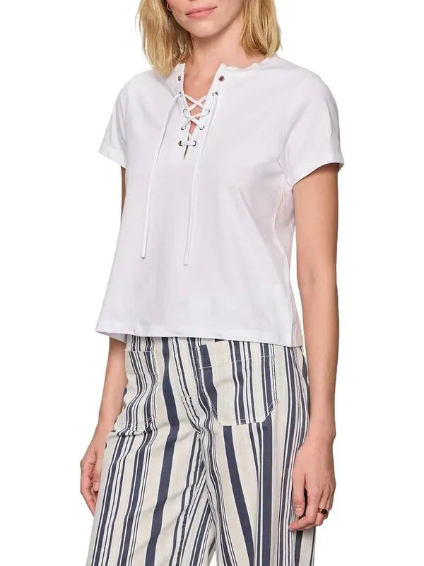Sanctuary Timeless Lace-up T-shirt - White