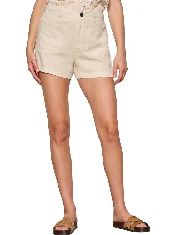 Sanctuary The Marine Linen Shorts - Summer Sand White