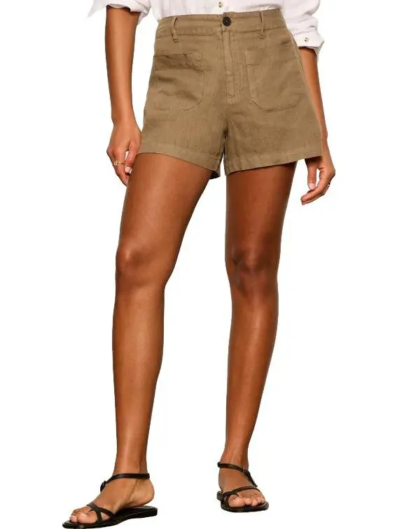 Sanctuary The Marine Linen Shorts - Timber Brown