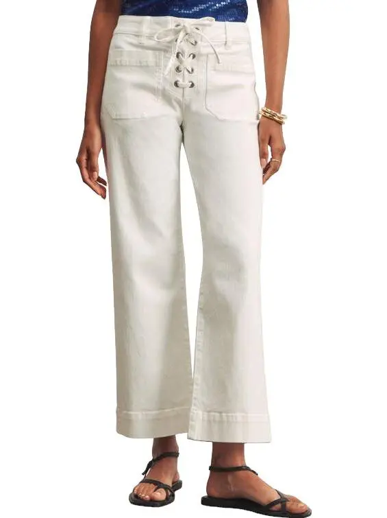 Sanctuary Marine Lace-up Ankle Jeans - Chalk White