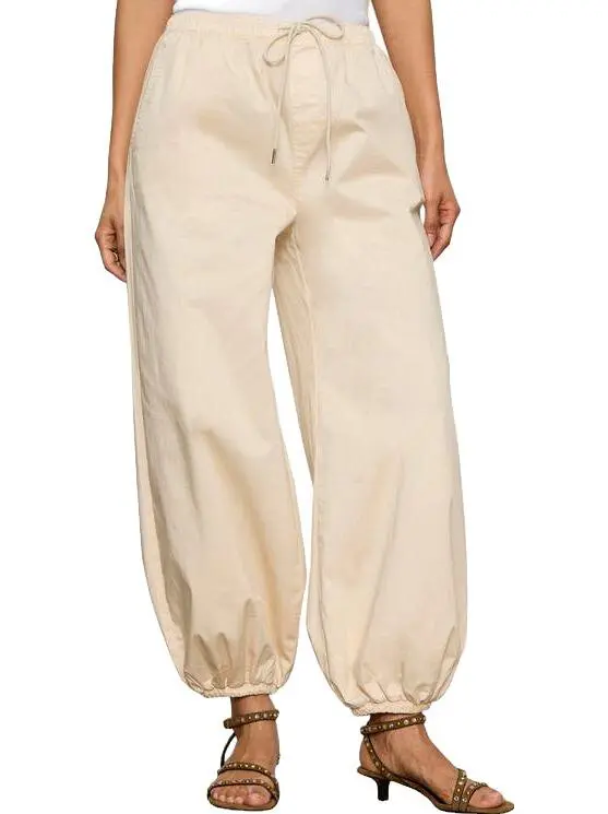Sanctuary Stretch Cotton Balloon Pants - Summer Sand White