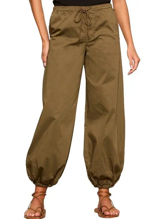 Sanctuary Stretch Cotton Balloon Pants - Timber Brown