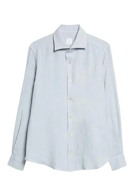 Eleventy Linen Button-up Shirt - 08n Denim