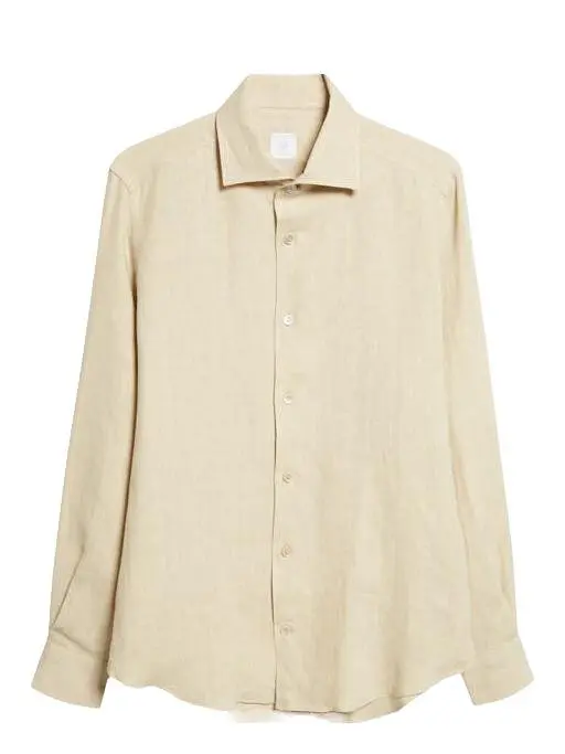 Eleventy Linen Button-up Shirt - 102 Coriander