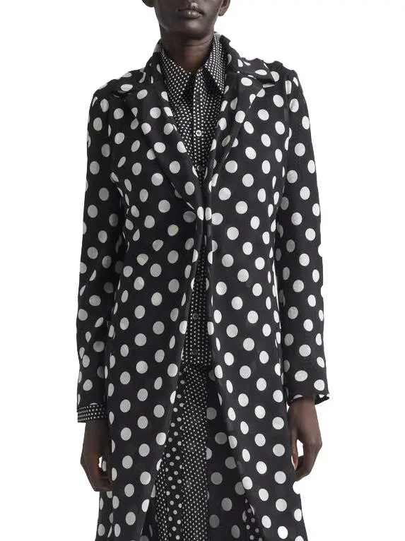 Junya Watanabe Polka Dot Georgette Cutaway Jacket - Black/white