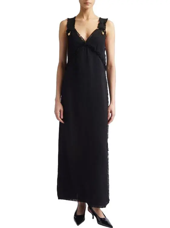 TOTEME Fringe Maxi Slipdress - Black