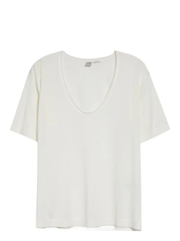 TOTEME Organic Cotton & Silk Scoop Neck T-shirt - Off-white