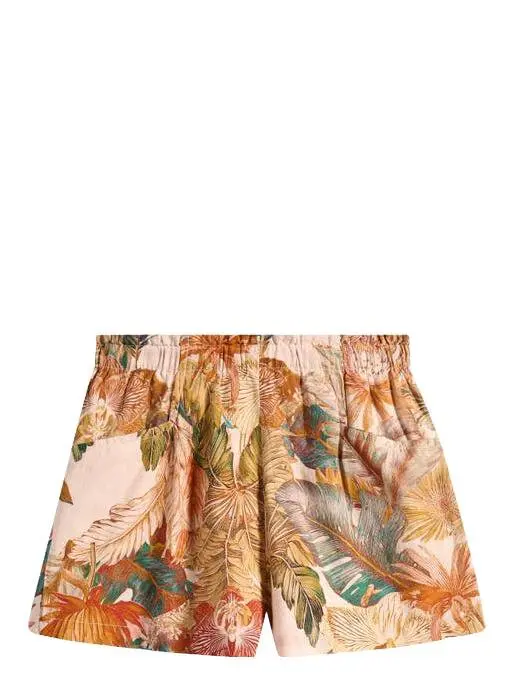REISS Violeta Tropical Print Shorts - Neutral