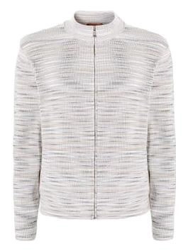 Missoni Ribbed Mock Neck Zip-up Cardigan With Space-dye Texture - Multicoloured