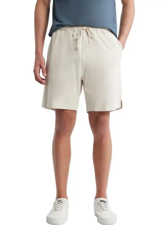 ALEX CRANE Caza Featherweight Knit Organic Cotton Drawstring Shorts - Cream