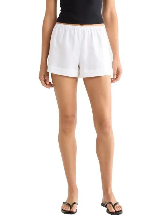 REFORMATION Nora Linen Shorts - White