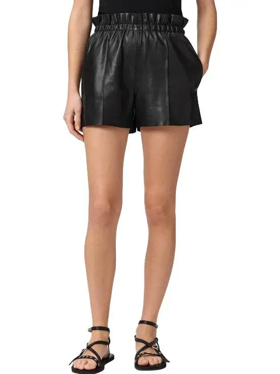 ALLSAINTS Fran Leather Shorts - Black