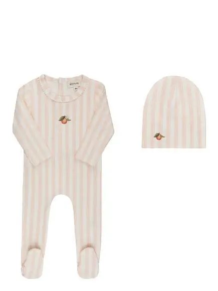 ELY'S & CO. Collection Footie And Beanie Set - Peach