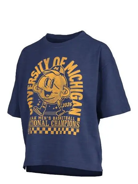 PRESSBOX Michigan Wolverines 2026 Ncaa Basketball National Champions Graphic T-shirt - Navy