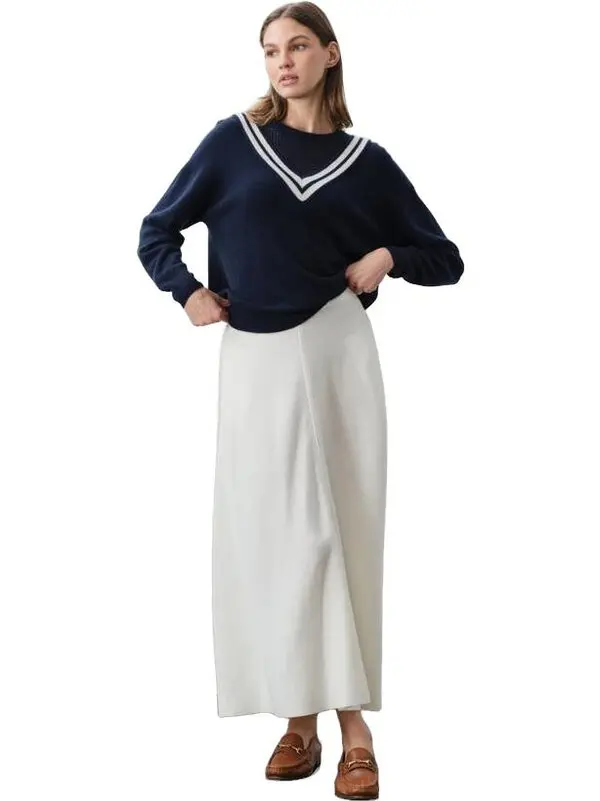 Naked Cashmere Diana Tennis Sweater - Navy/ecru