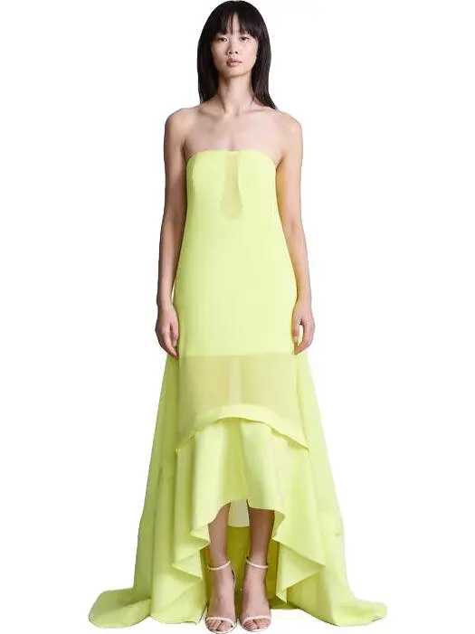 Bcbgmaxazria Farrah Gown Strapless Chiffon Floor-length Gown - Firefly