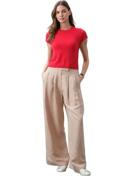 Naked Cashmere Donna Cap Sleeve Crewneck Sweater - Poppy/honey