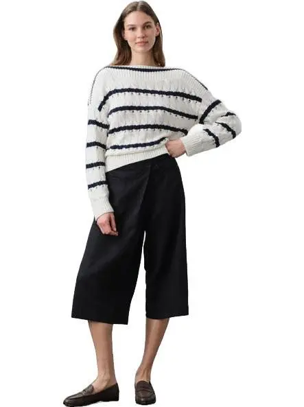 Naked Cashmere Paula Striped Boatneck Sweater - Tennis White/club Blue