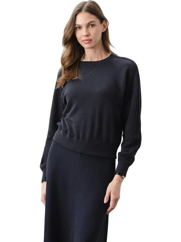 Naked Cashmere Katie Cotton Cashmere Crewneck - Navy