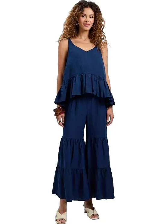 Trina Turk Bosco Tiered Ruffle Top - Darsena