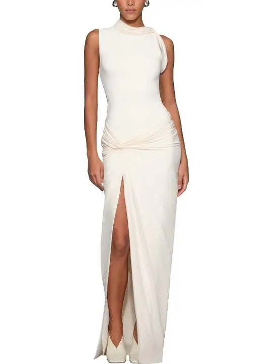 ET OCHS Imogen Knit Combo Gown - Ivory