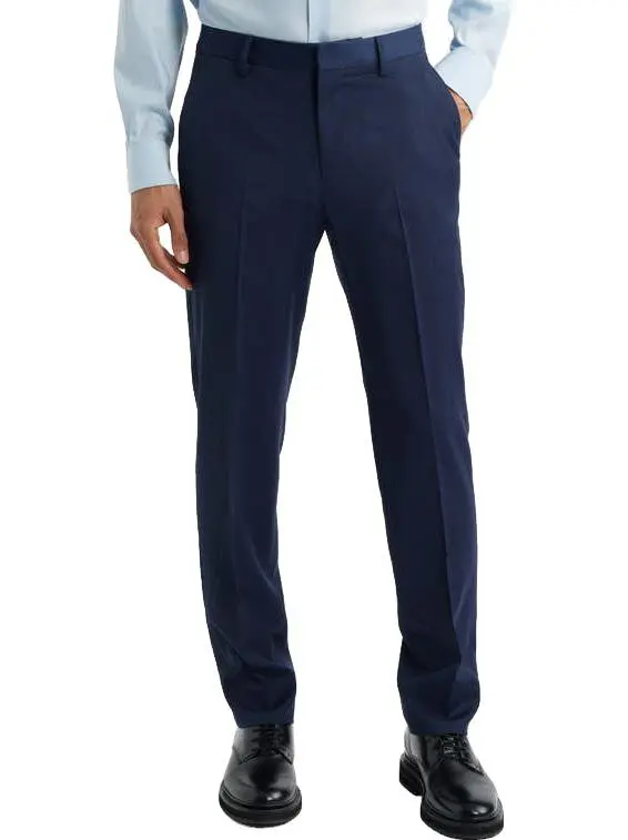 Bonobos Jetsetter Flat Front Athletic Fit Stretch Wool Dress Pants - Light Navy