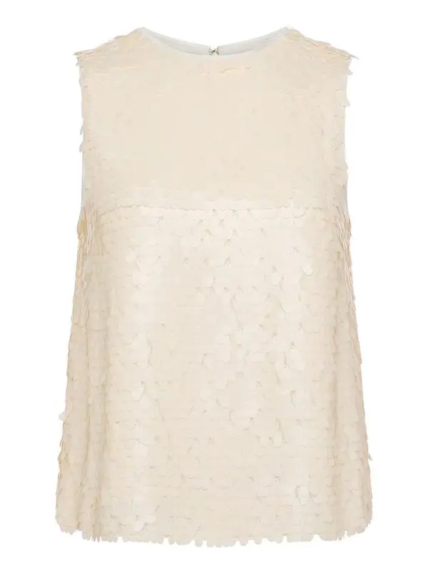 SIMONMILLER Shirley Sequin Sleeveless Top - Bone