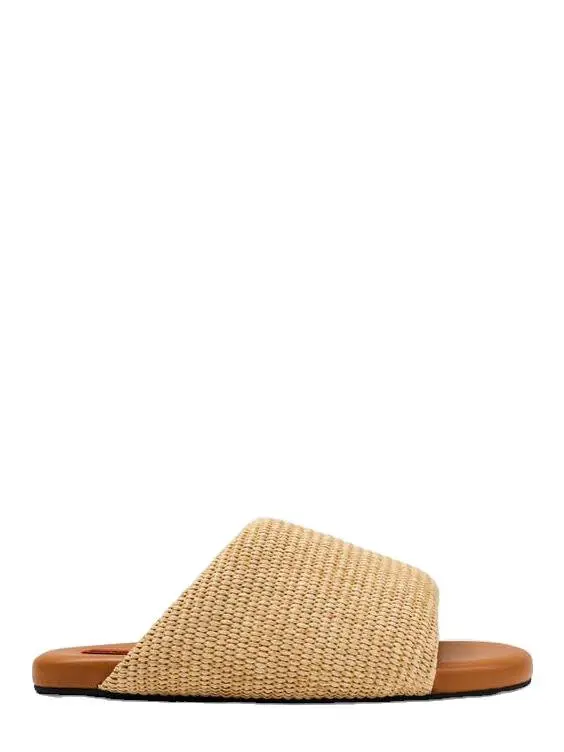 SIMONMILLER Raffia Bubble Slide Sandals - Natural
