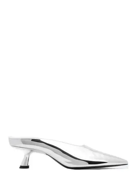 SIMONMILLER Chrome Pointed Gala Mule - Silver