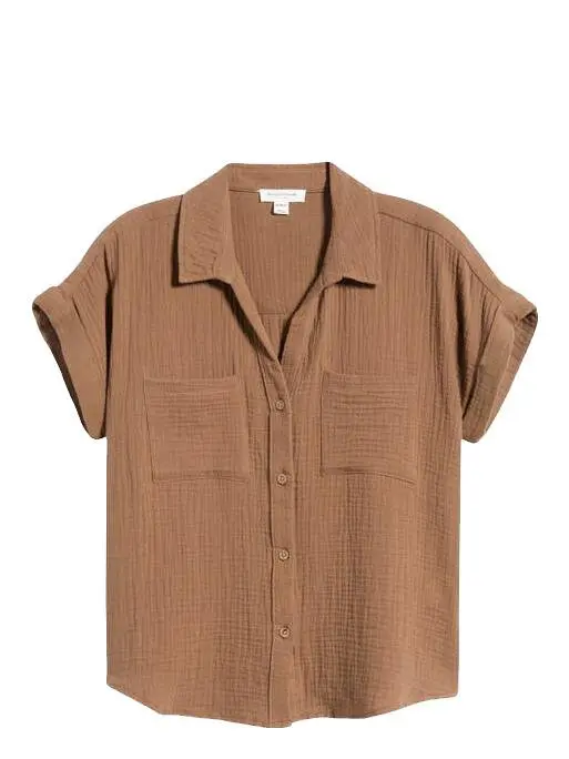 BEACHLUNCHLOUNGE Chicago Gauze Shirt - Chocolate Cupcake