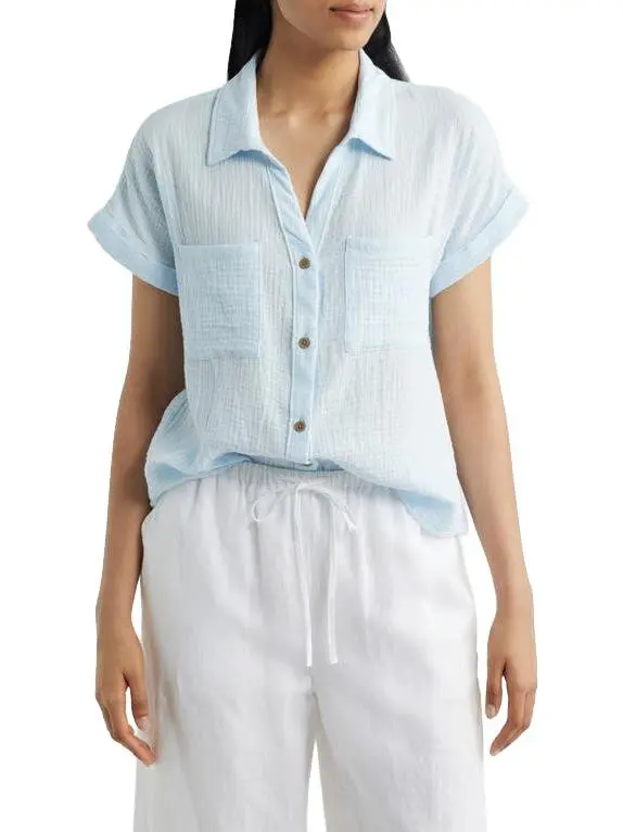 BEACHLUNCHLOUNGE Chicago Gauze Shirt - Lullaby Blue
